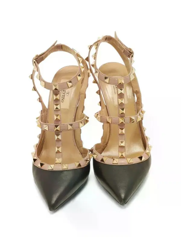 Valentino Garavani Rockstud Leather Ankle-strap Pumps