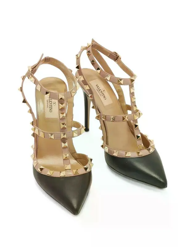 Valentino Garavani Rockstud Leather Ankle-strap Pumps