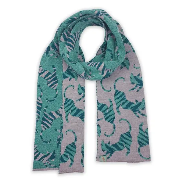 OTTO & SPIKE Scarves Tiger Cat Merino Y - Blue