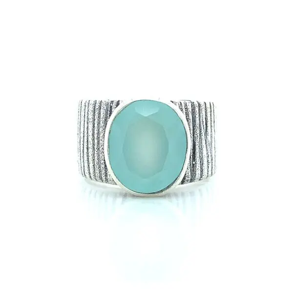 GEM BAZAAR JEWELLERY Blue / Silver Aqua Stripe - Blue/silver