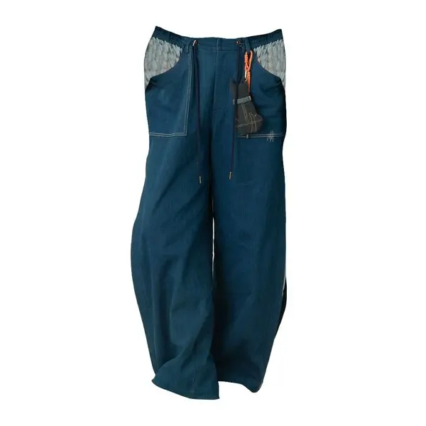 STORY WEAR Baina Side-slit Wide-leg Pants - Blue