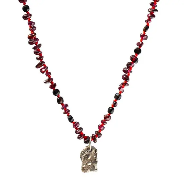 AMONTA Red / Black / Silver Kin Ancestral Roots Garnet Necklace