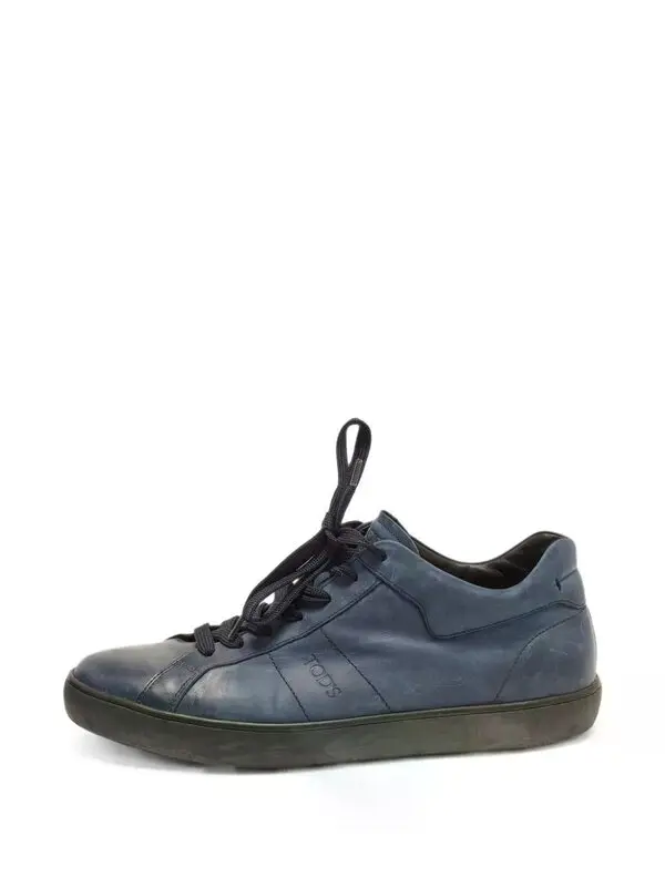 TOD'S Lace-up Leather Sneakers - Blue