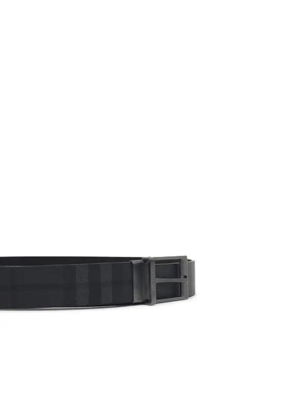 Burberry Check' Reversible Grey Cotton Blend Belt