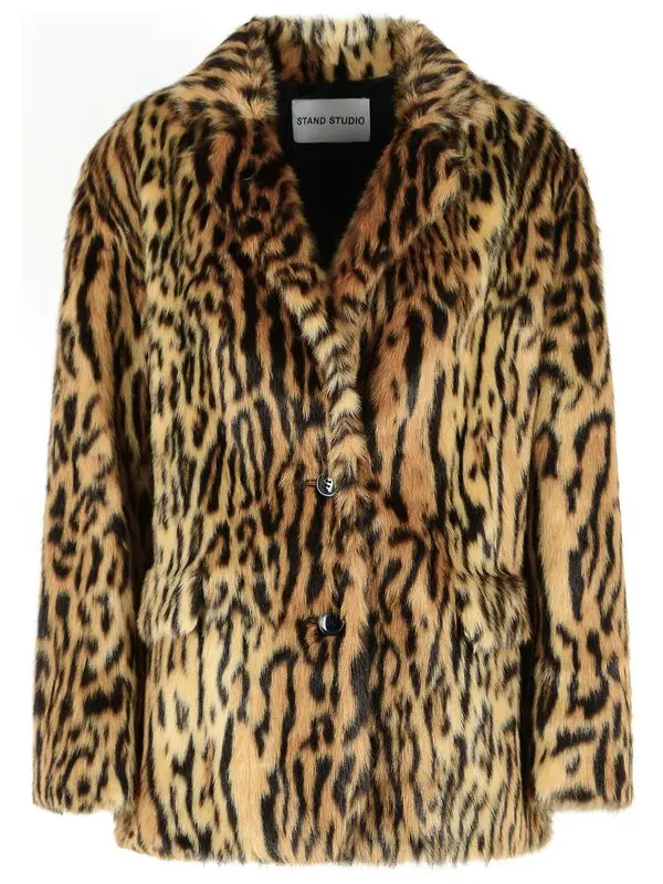 STAND STUDIO Emmie' Leopard Print Faux Fur Blazer - Multicolor
