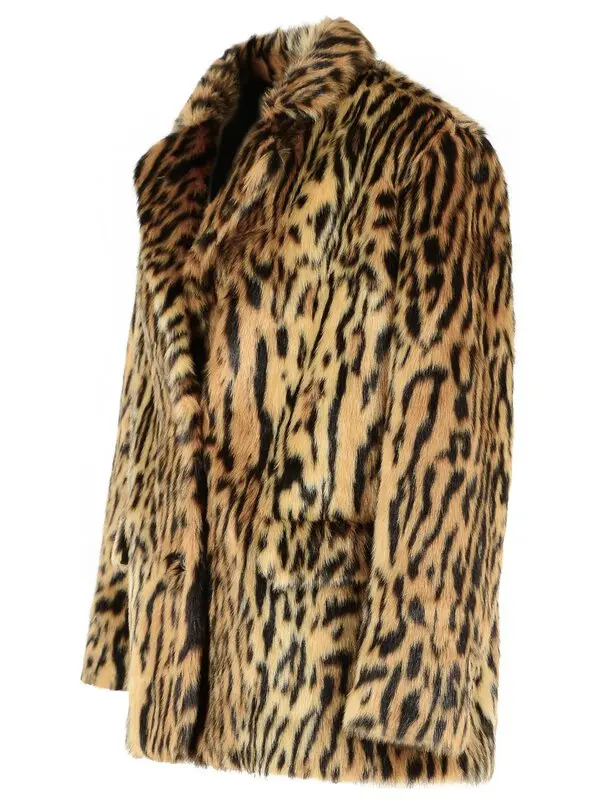 STAND STUDIO Emmie' Leopard Print Faux Fur Blazer