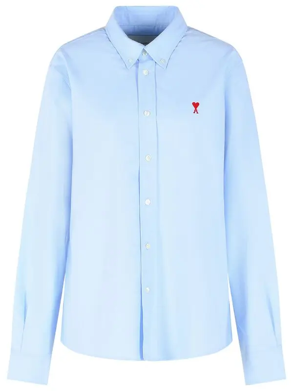 AMI Paris De Cœur' Cotton Shirt - Blue