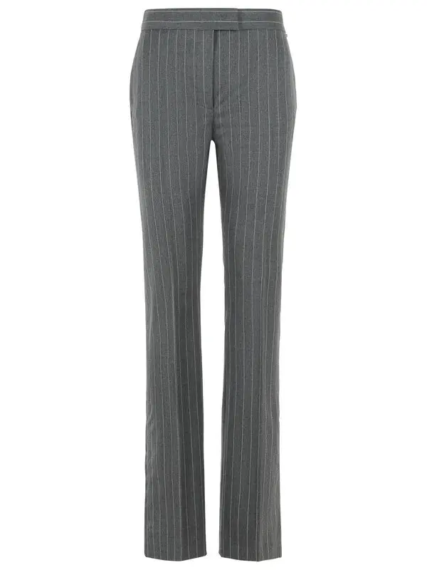 Sportmax Ricordo' Slim Flare Pants In Medium Grey Stretch Wool