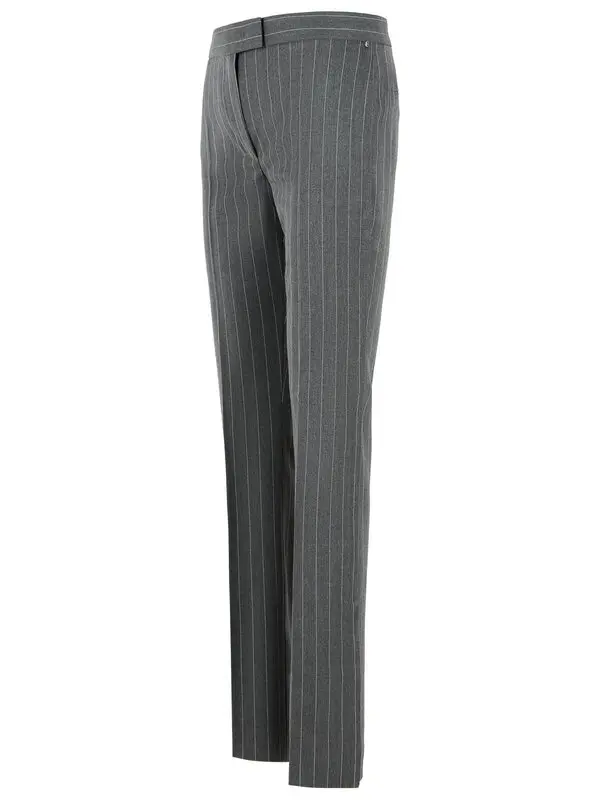 Sportmax Ricordo' Slim Flare Pants In Medium Grey Stretch Wool