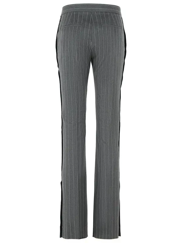Sportmax Ricordo' Slim Flare Pants In Medium Grey Stretch Wool
