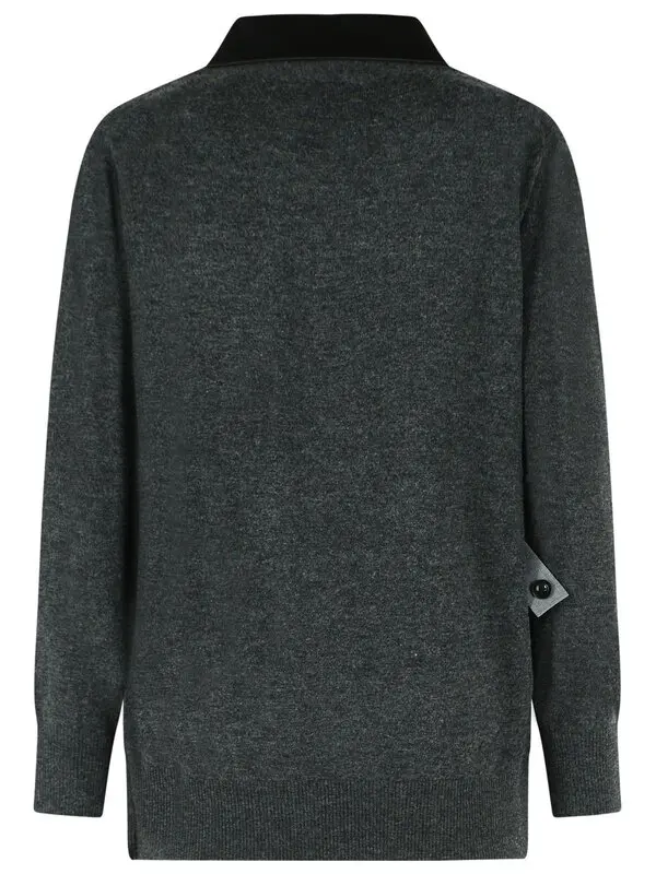 Sacai Grey Wool Cardigan