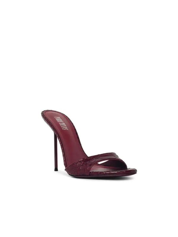 Paris Texas Lidia 105' Deep Leather Mules - Red