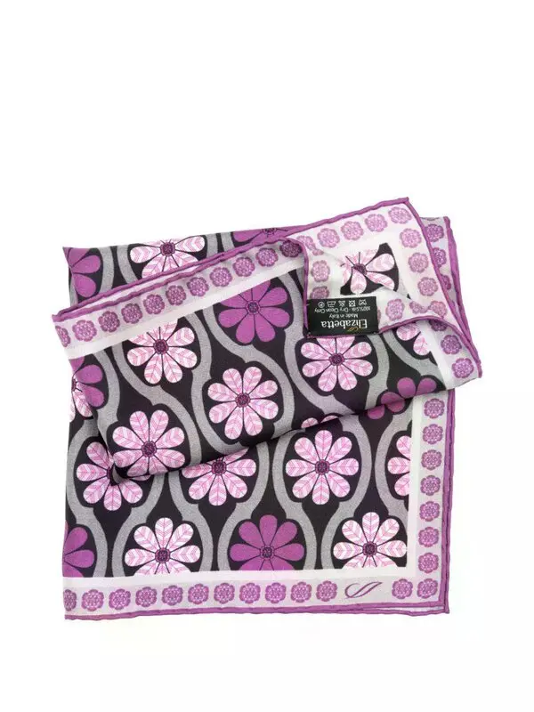 ELIZABETTA Gargano Floral-print Pocket Square