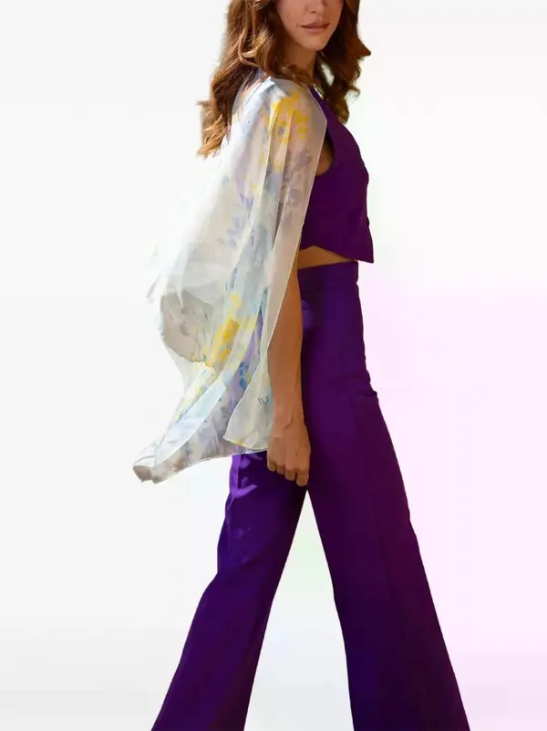 ELIZABETTA Meadow Floral-print Silk-georgette Scarf