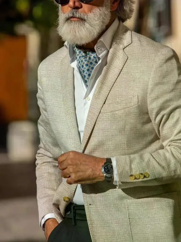 ELIZABETTA Ostuni Medallion-print Silk Cravat - Grey