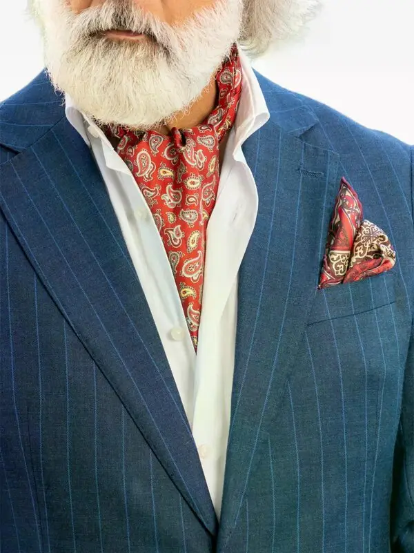 ELIZABETTA Sondrio Paisley-print Silk Cravat - Red