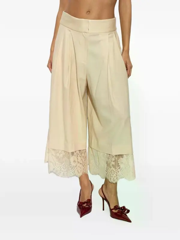 Zimmermann Valiant Lace-trim Pleated Trousers - Neutrals