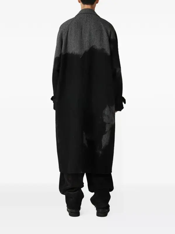 Yohji Yamamoto Herringbone-pattern Double-breasted Coat