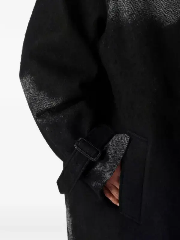 Yohji Yamamoto Herringbone-pattern Double-breasted Coat