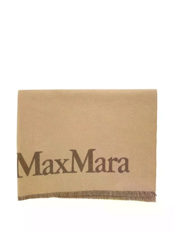 Max Mara Tenue Reversible Jacquard-logo Scarf - Neutrals