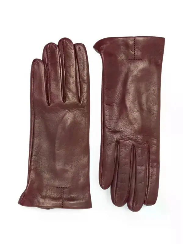 TOTEME T-stitch Leather Gloves - Red