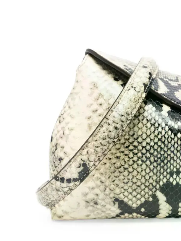 TOTEME T-lock Snakeskin-effect Clutch Bag - Neutrals