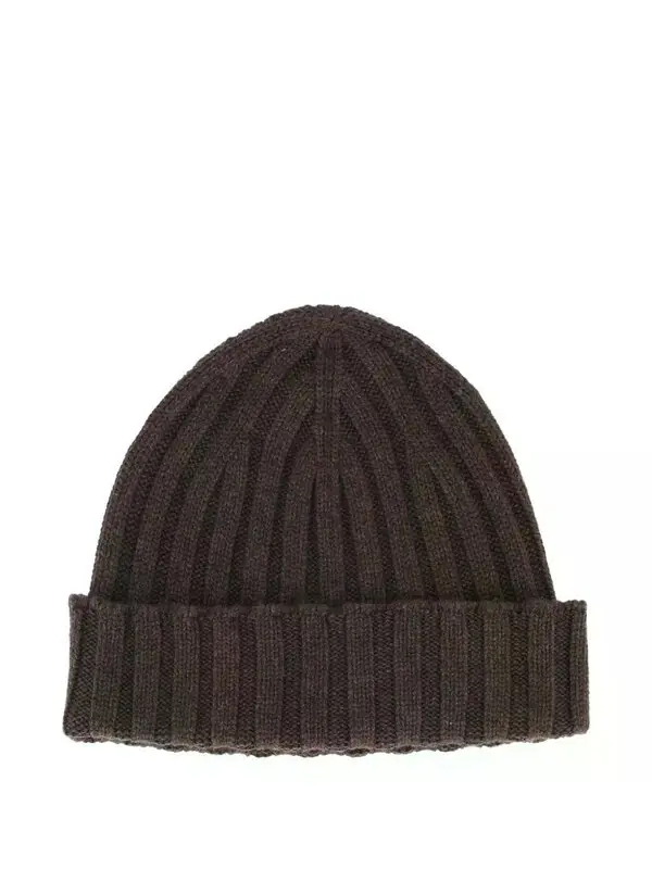 FILIPPO DE LAURENTIIS Ribbed-knit Cashmere Beanie Hat - Brown