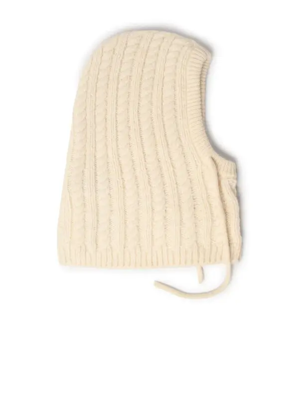 Moncler Ivory Alpaca Blend Balaclava - Cream