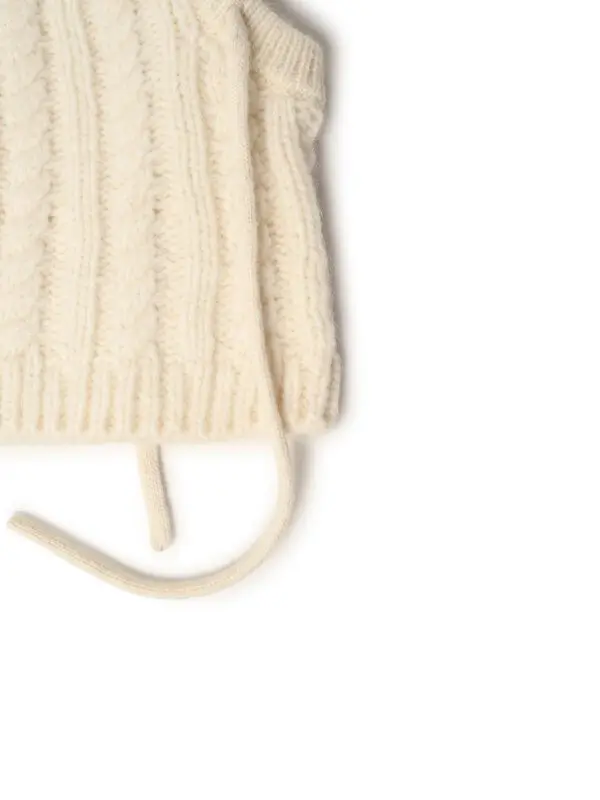 Moncler Ivory Alpaca Blend Balaclava - Cream