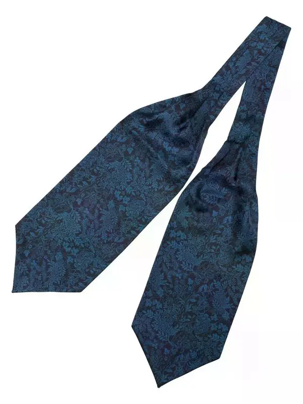 ELIZABETTA Portofino Floral-print Silk Ascot Tie - Blue