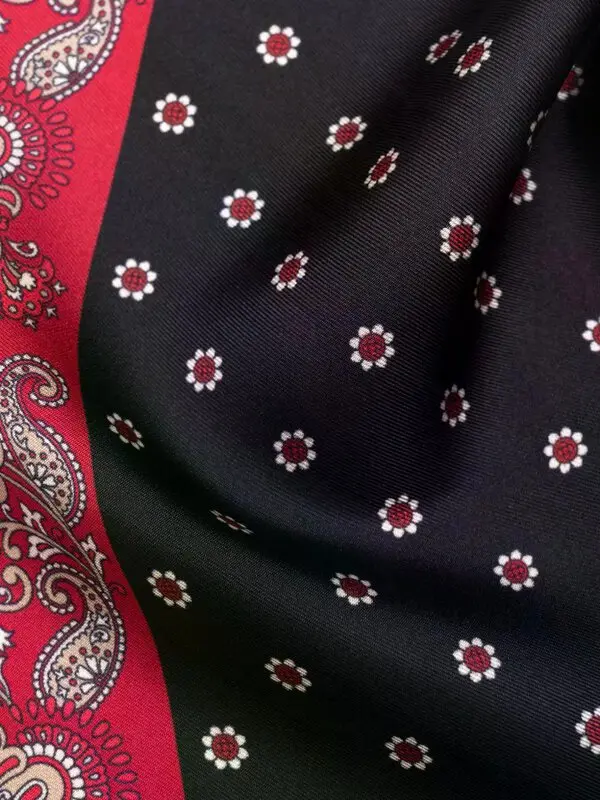 ELIZABETTA Medallion-print Paisley-border Pocket Square