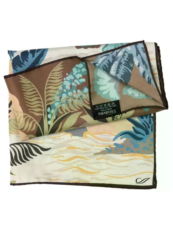 ELIZABETTA Isola Silk Pocket Square - Neutrals