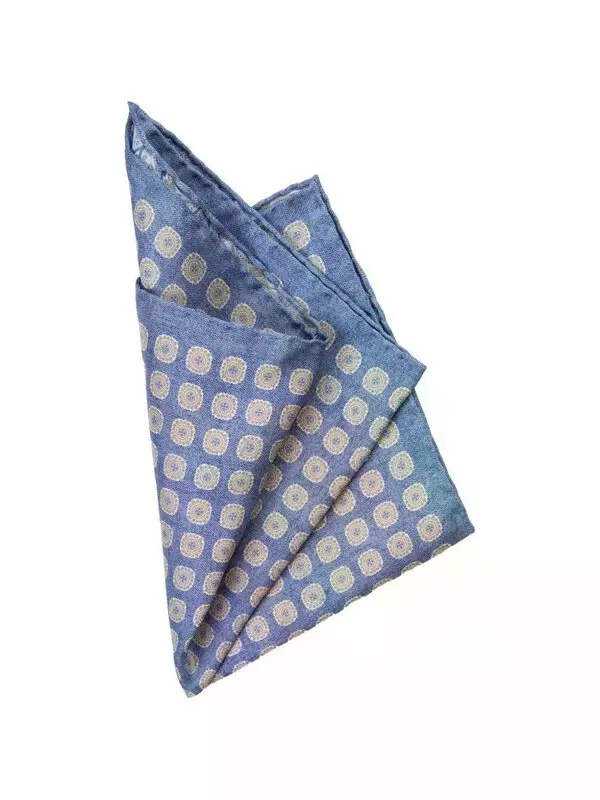 ELIZABETTA Assisi Silk Pocket Square - Blue