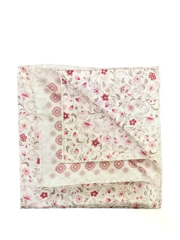 ELIZABETTA Italo Floral-print Pocket Square - Pink