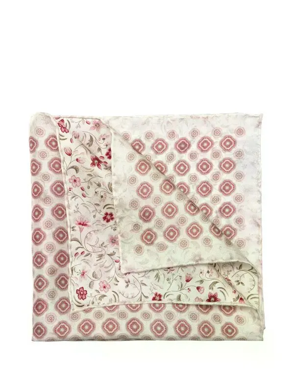ELIZABETTA Italo Floral-print Pocket Square - Pink