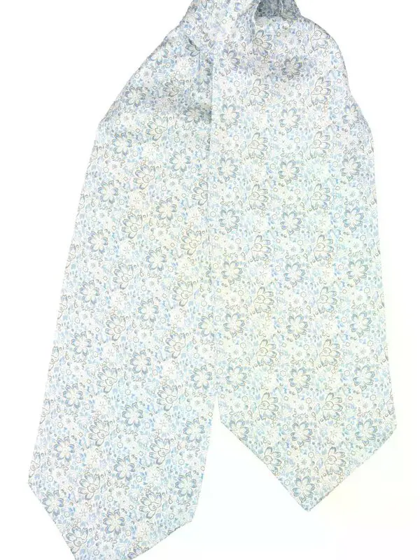ELIZABETTA Salvadori Floral-print Silk Ascot Cravat - Blue