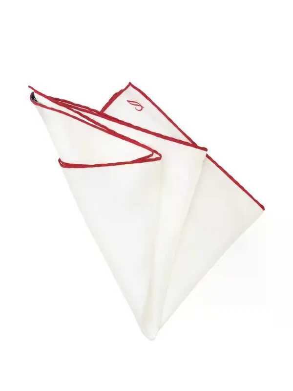 ELIZABETTA Mont Blanc Hand-rolled Pocket Square - White