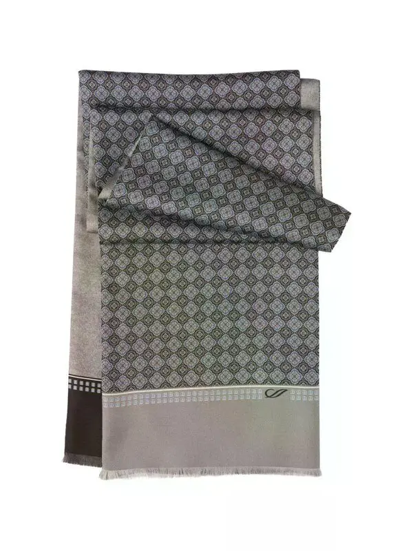 ELIZABETTA Palazzo Medallion-print Reversible Scarf - Grey