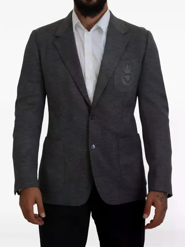 Dolce & Gabbana Embroidered-logo Wool Blazer