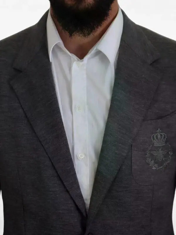 Dolce & Gabbana Embroidered-logo Wool Blazer
