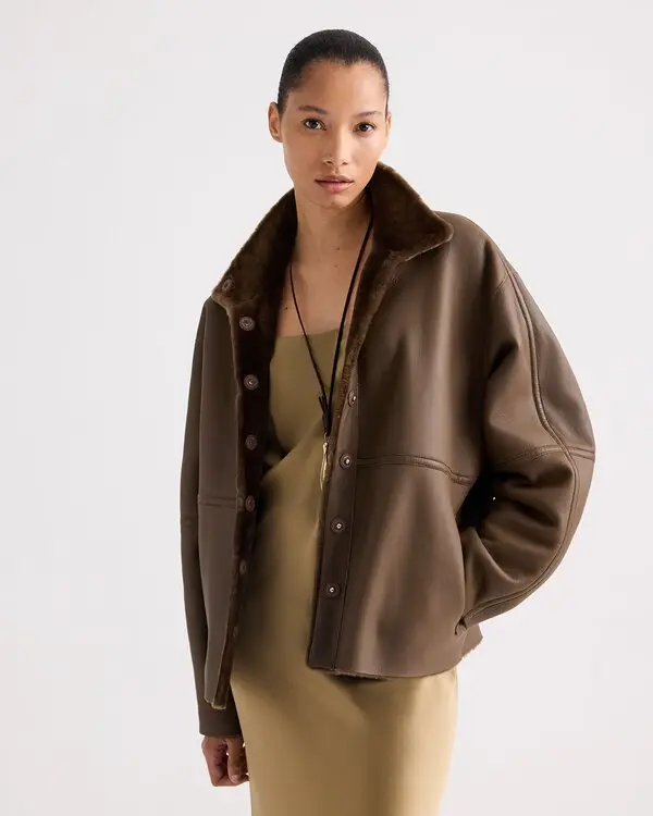 TWP Big Sky Jacket In Ironed Merino Shearling