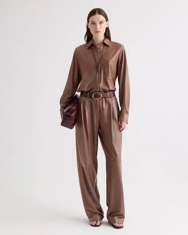 TWP Leather Ivy Pant In Paper Leather