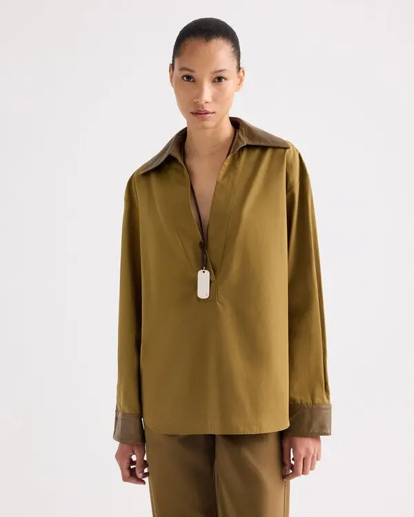 TWP A Case Of You Combo Top In Cotton Shirting