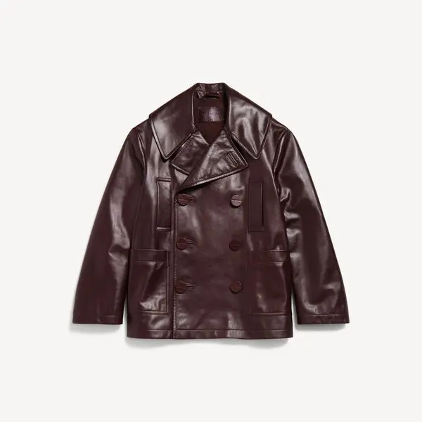 Balenciaga Leather Peacoat