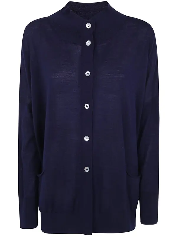 LABORATORIO Cardigan High Neck "oversize High Neck Cardigan With Pocke