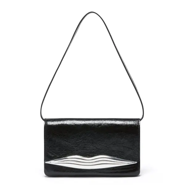 Lulu Guinness Surrealist Lips Clasp Clutch In Patent