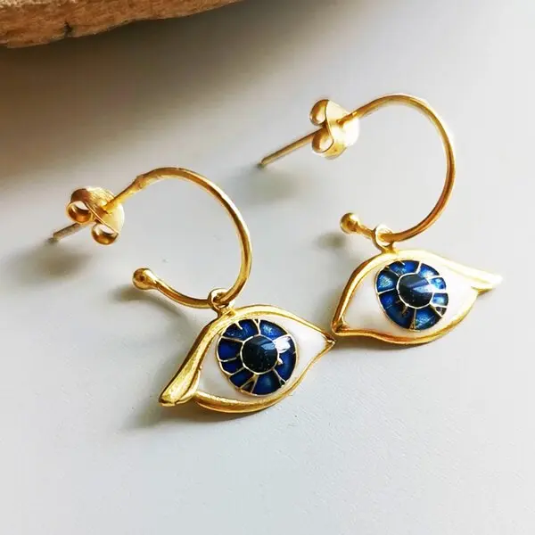 NOWART JEWELRY Evil Eye Earrings - Blue