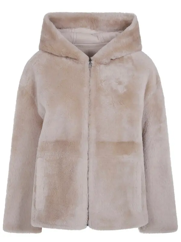YVES SALOMON Leather Jacket 66 Cm
