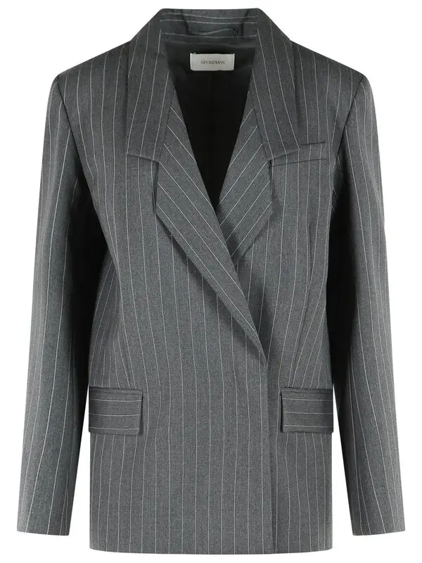 Sportmax Lepre' Tailored Blazer In Medium Grey Stretch Wool