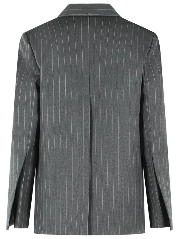 Sportmax Lepre' Tailored Blazer In Medium Grey Stretch Wool